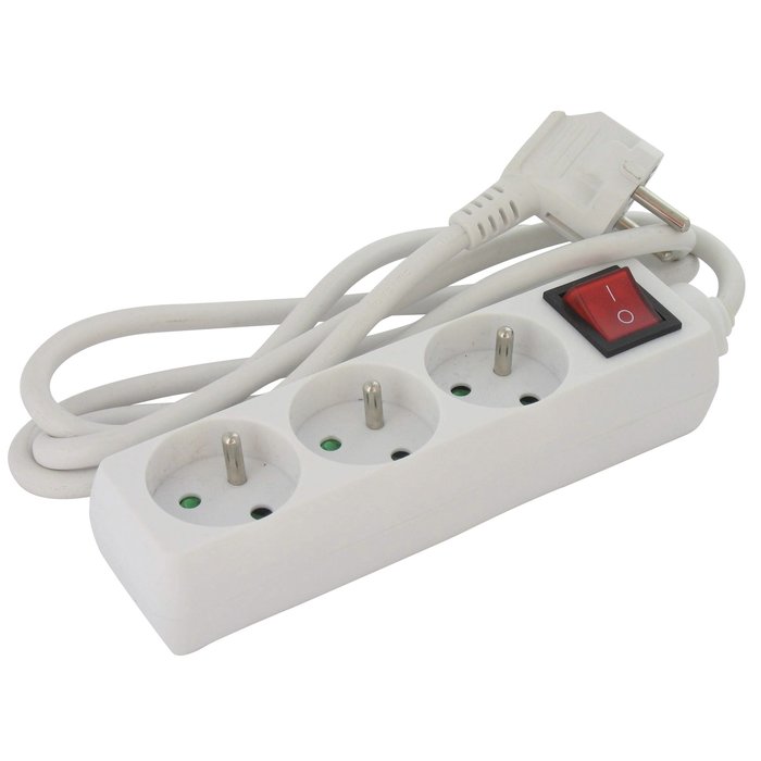 Bloc multiprise standard 3G 1,5 mm² - Avec interrupteur - Dhome - Sider.biz